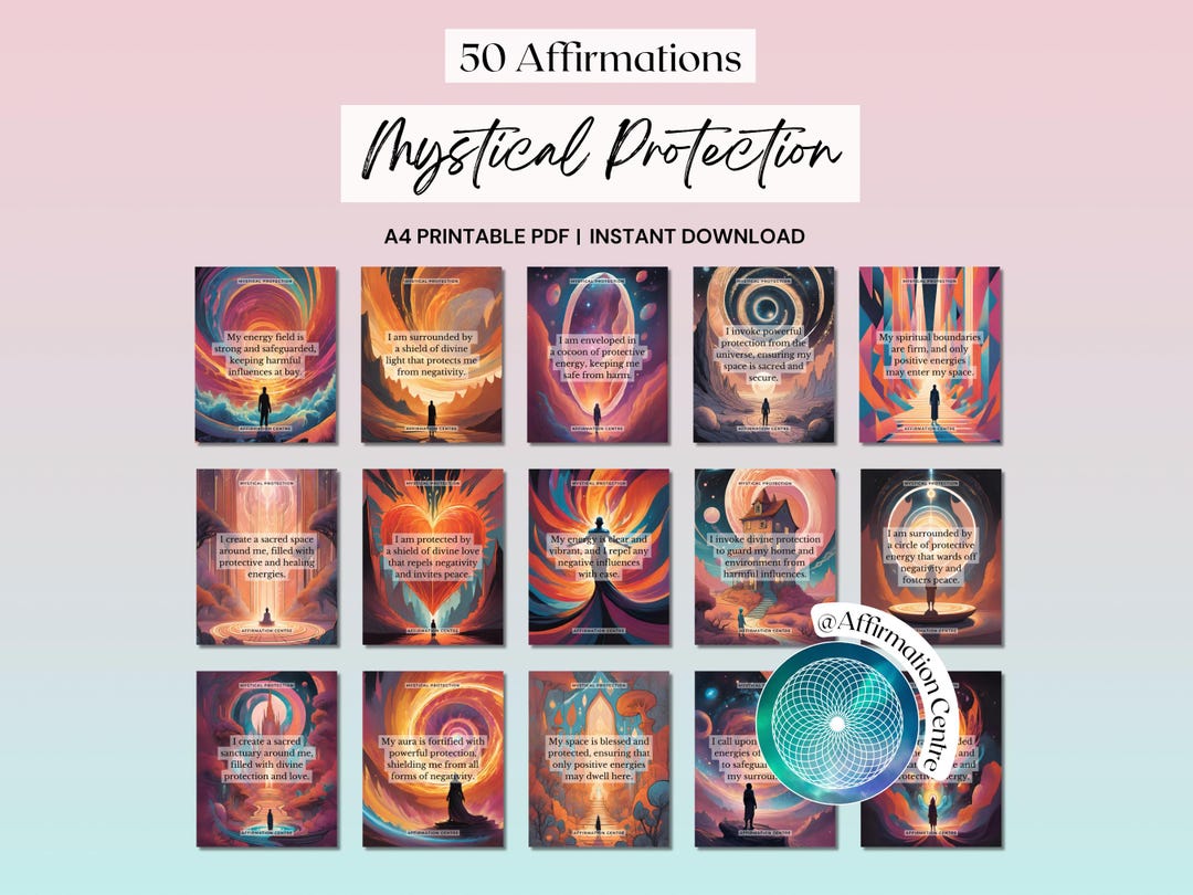 50 Mystical Protection Affirmation Cards Printable - Spirit Guides ...