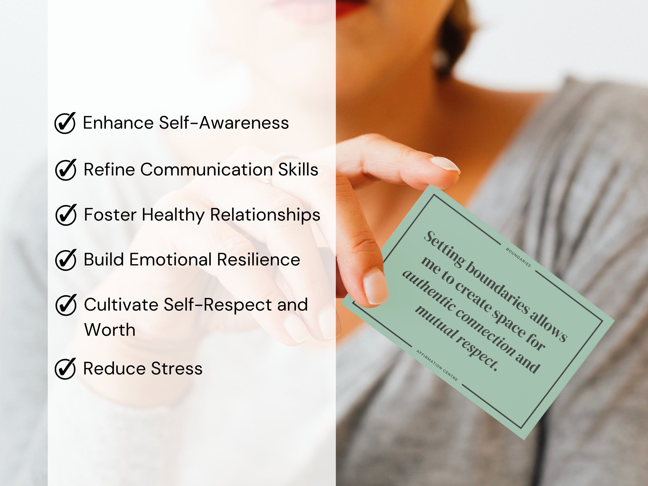 100 Personal Boundaries Affirmation Cards Printable - Boundary Setting ...