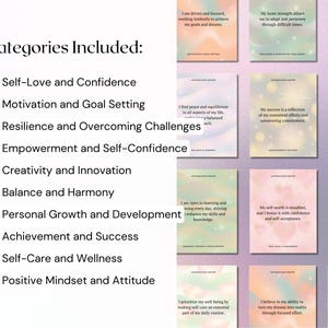 100 Positive Affirmations-printable Digital Affirmation Cards-personal ...