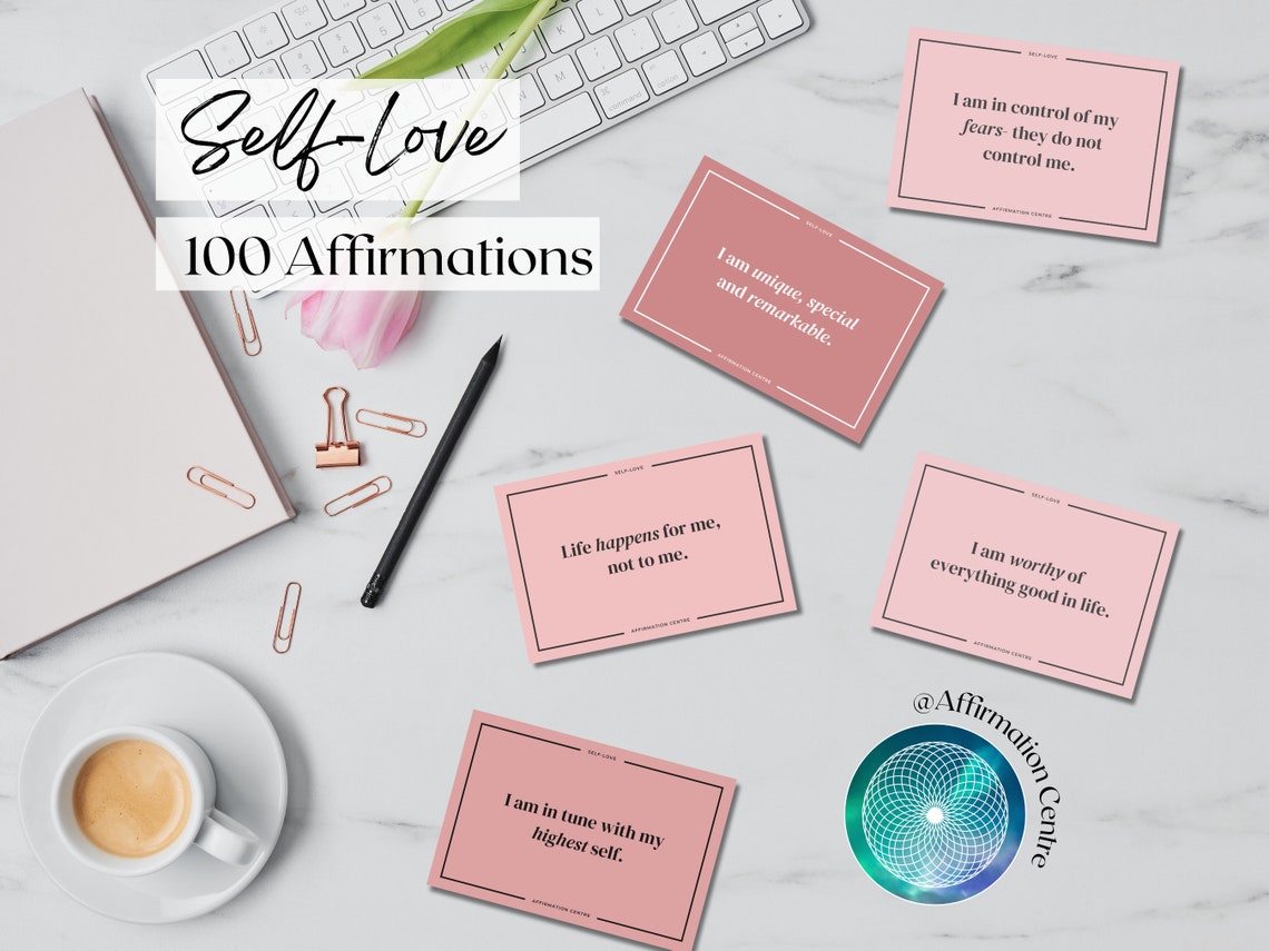 100 Self-love Affirmations Printable Manifesting Cards Positive ...
