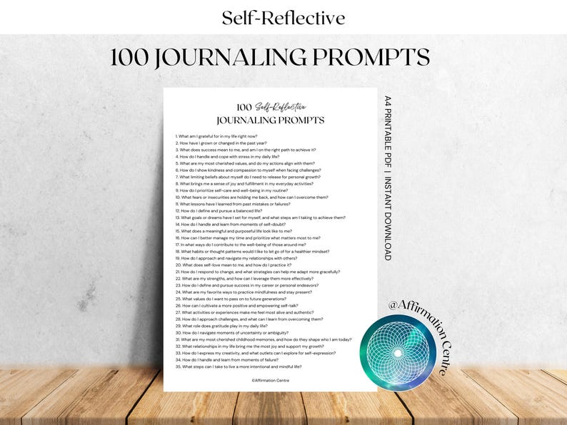 100 Self-reflective Journal Prompts -printable Inner Discovery ...