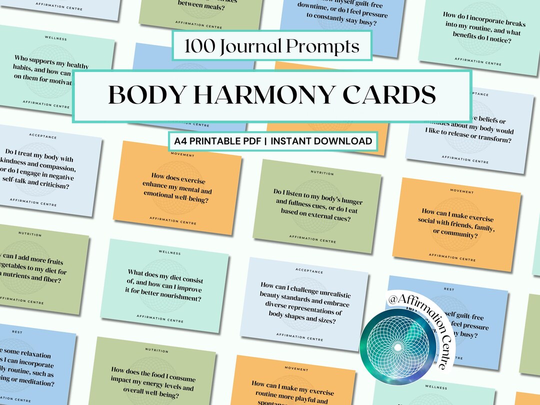 100 Journaling Cards Printable Journal Prompts Reflection Cards Anxiety ...