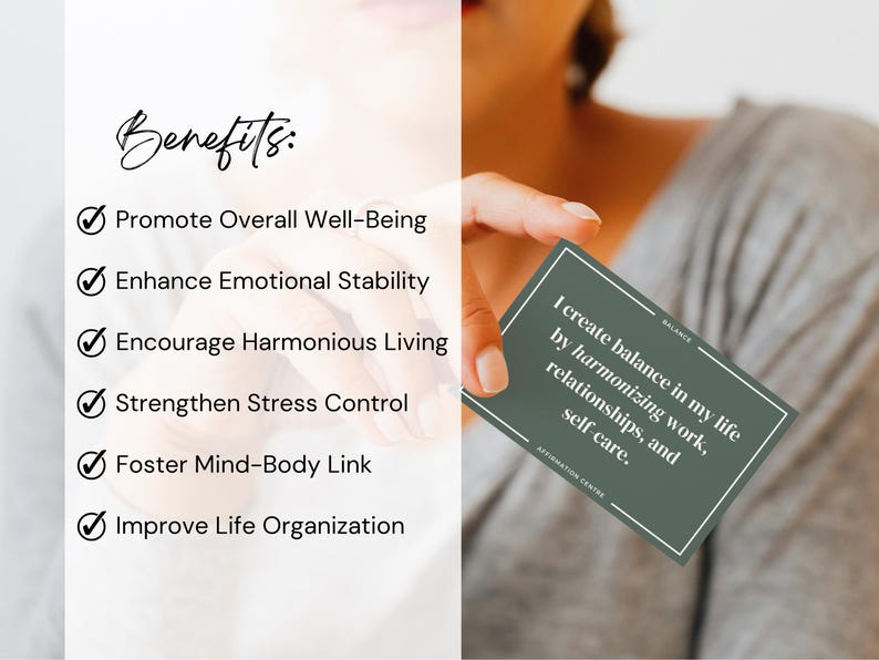 50 Balance Affirmation Cards Printable Emotional Regulation Life ...