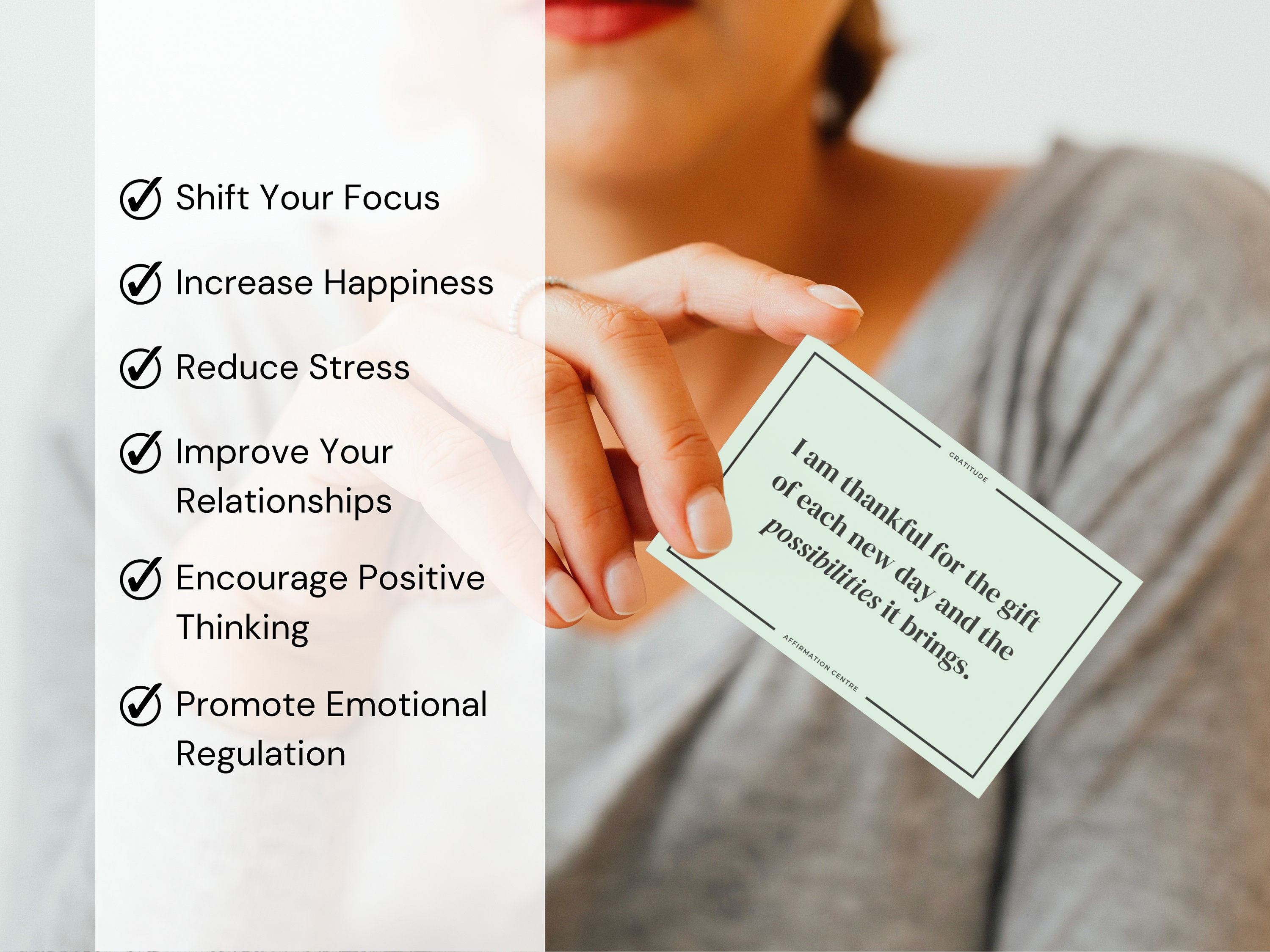 100 Gratitude Affirmations Card Deck Printable Mindfulness Flashcards ...