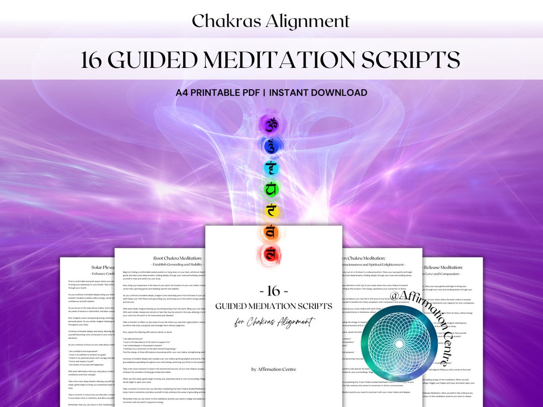 16 Chakras Alignment Guided Meditation Scripts Chakra Balancing ...
