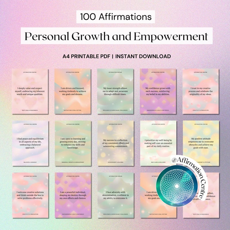 Affirmation Cards Printable - Etsy