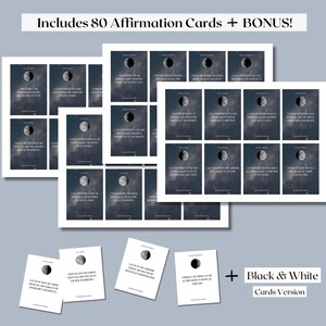 80 Moon Phases Digital Affirmation Cards Printable Lunar Cycle Cards ...