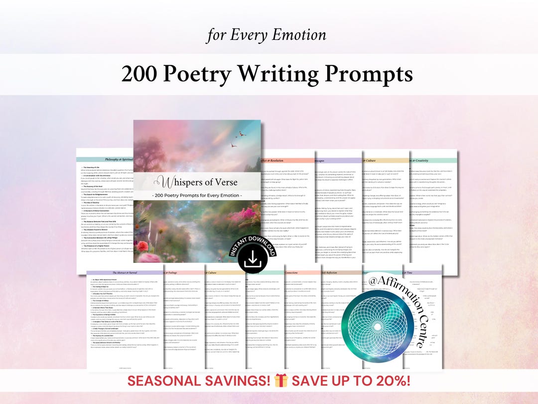 200 Poetry Writing Prompts - Creative Writing Prompts - Poetry Journal ...