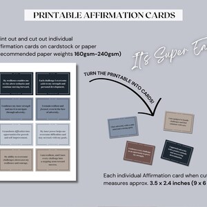 50 Mental Resilience Affirmation Cards Printable - Emotional Strength ...
