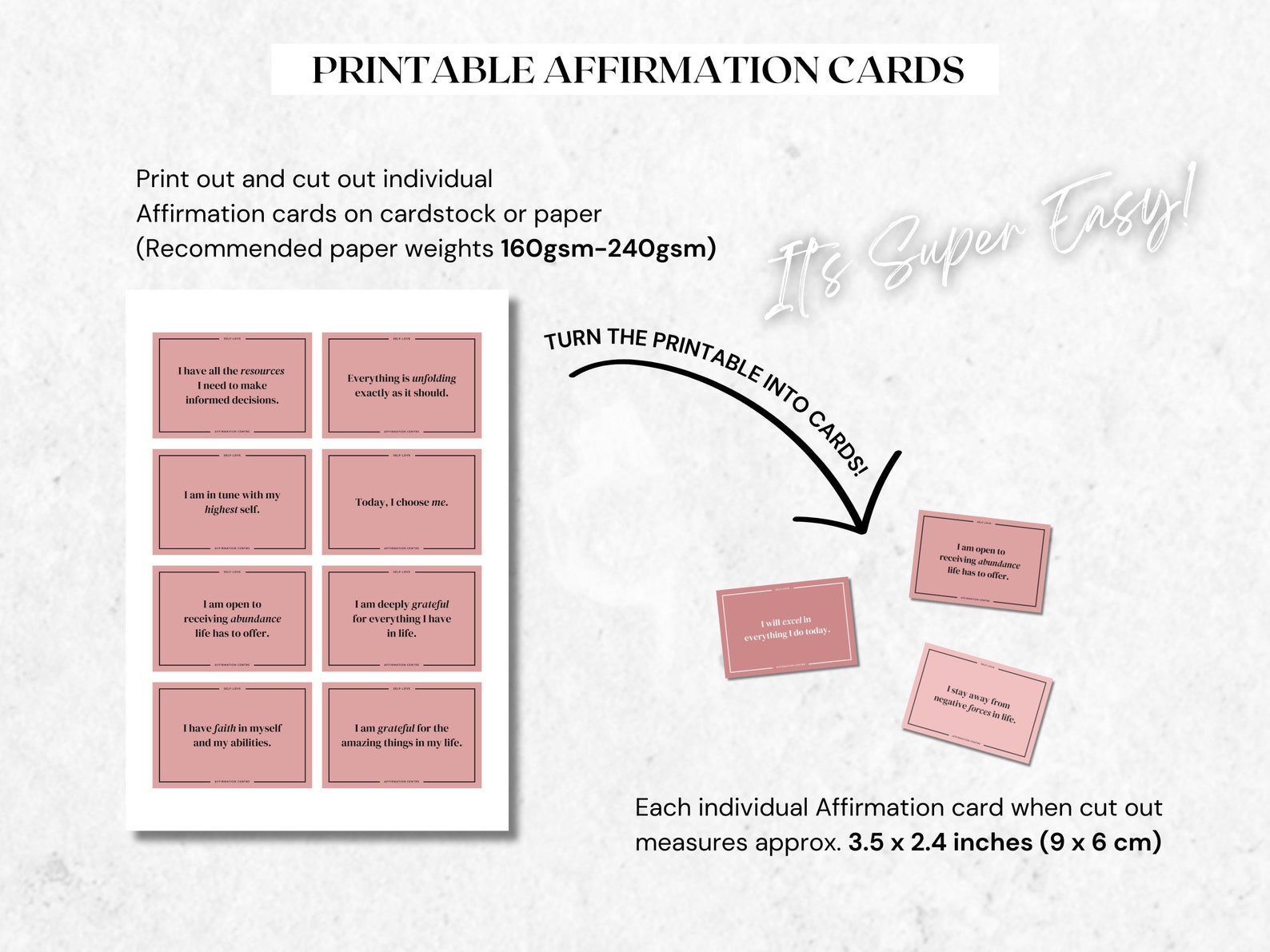 100 Self-love Affirmations Printable Manifesting Cards Positive ...