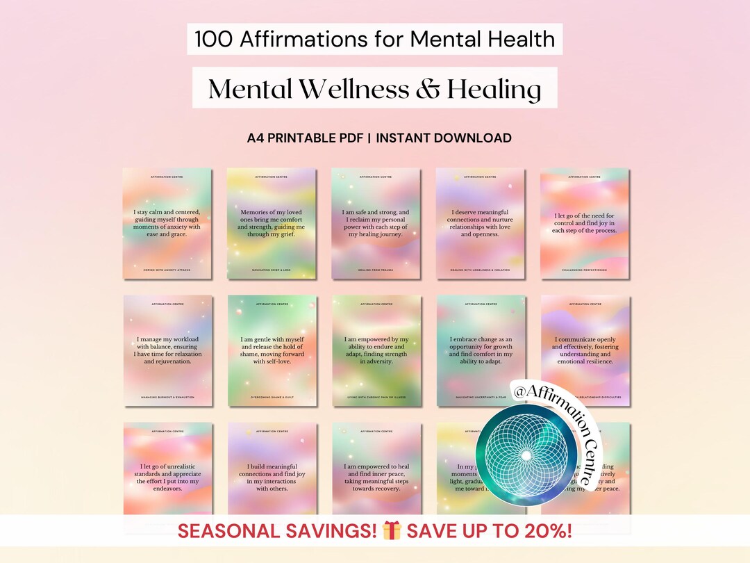 100 Mental Wellness Cards -coping Skills Cards -DBT, ACT Acceptance ...