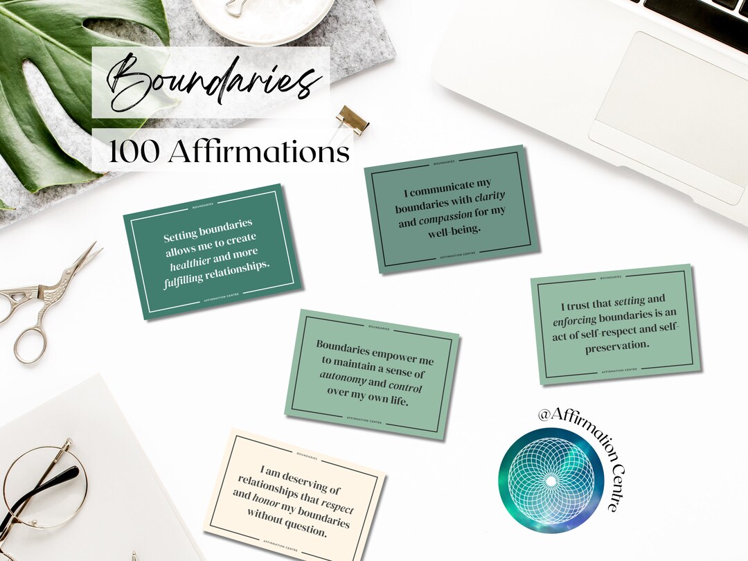 100 Digital Affirmation Cards for Boundary Setting Printable Healthy ...