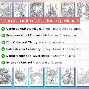 25 Dreamscapes Coloring Pages for Adults -fantasy Dream World Coloring ...