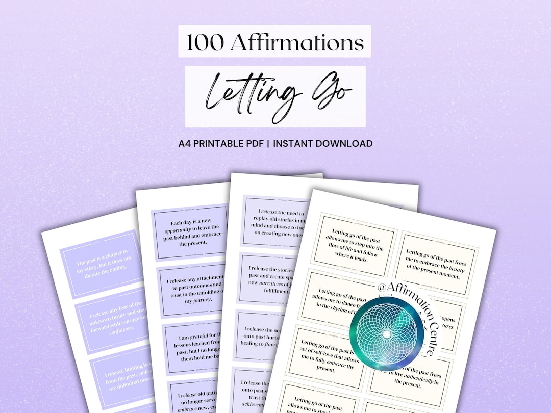 100 Letting Go Forgiveness Affirmation Cards Printable - Letting Go of ...