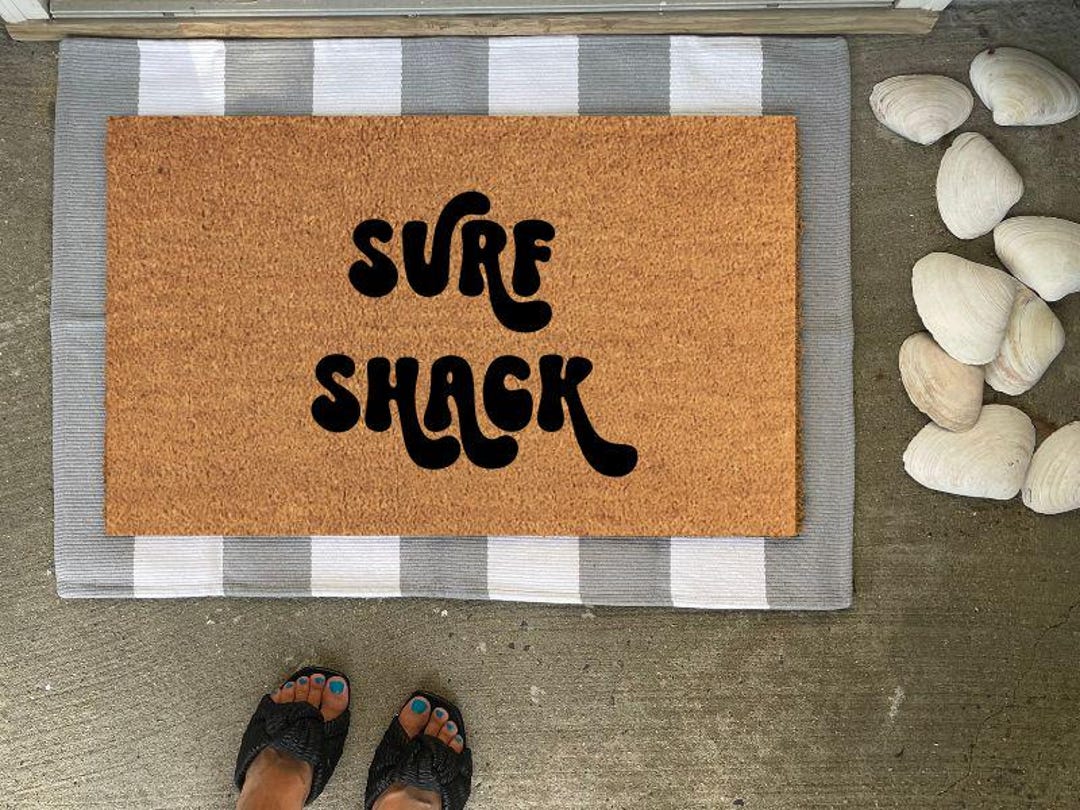 Surf Shack Welcome Doormat, Beach House,surfing Hand-painted Beach ...
