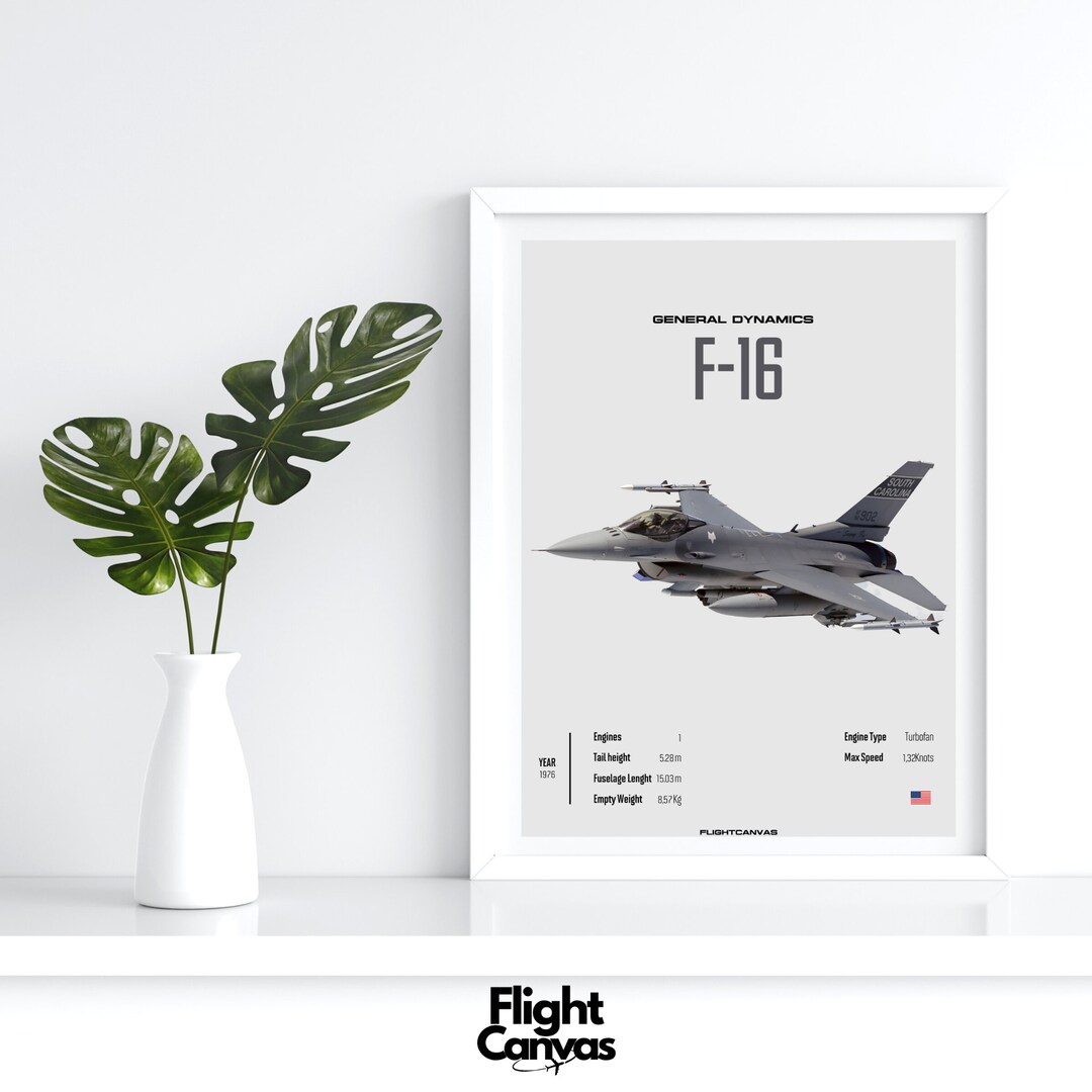 F16 General Dynamcis [USA] - Aviation Poster Fighter Jet Pilot Gifts ...