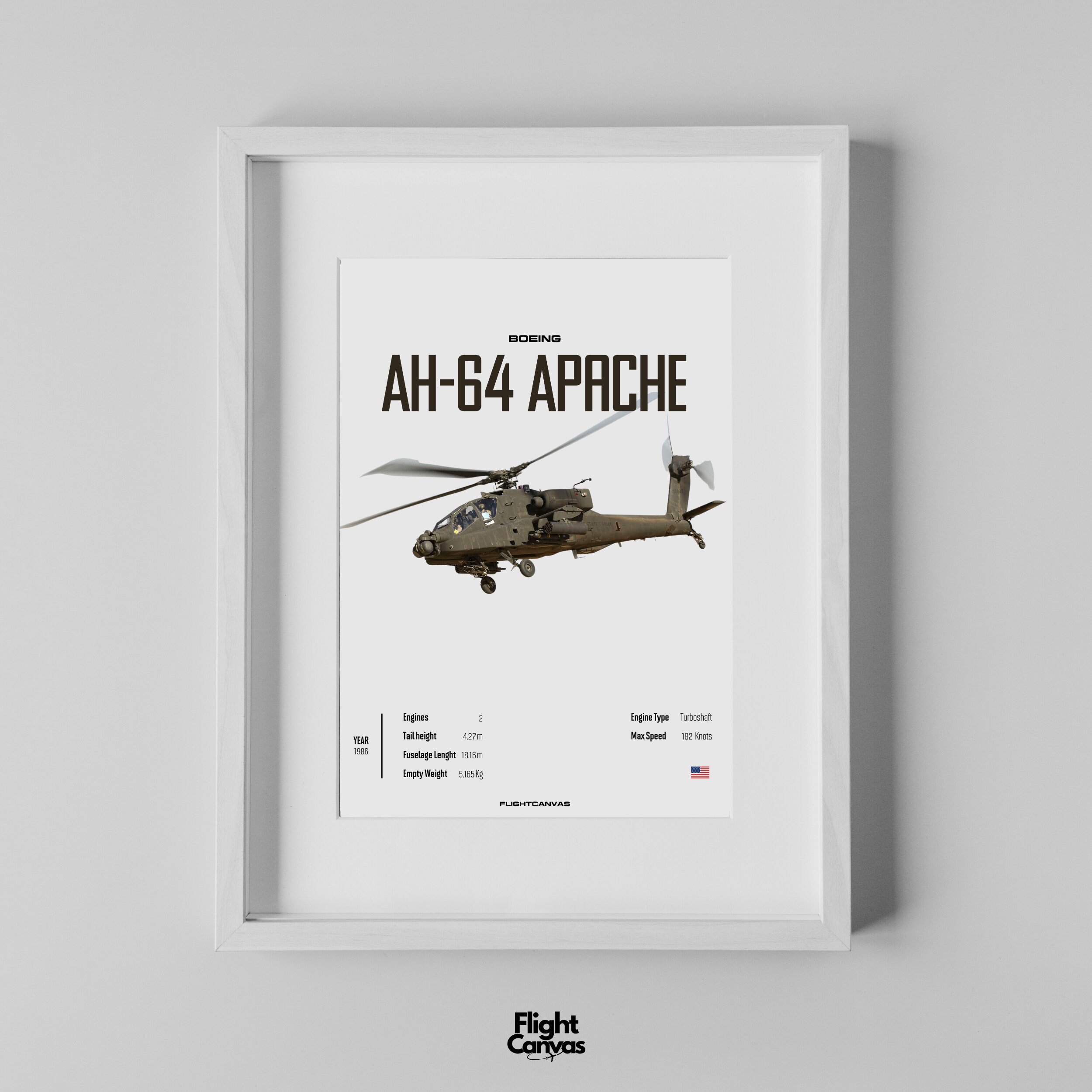 AH-64 Apache - Aviation Wall Deco Aviation Line Art for A Pilot Fighter ...
