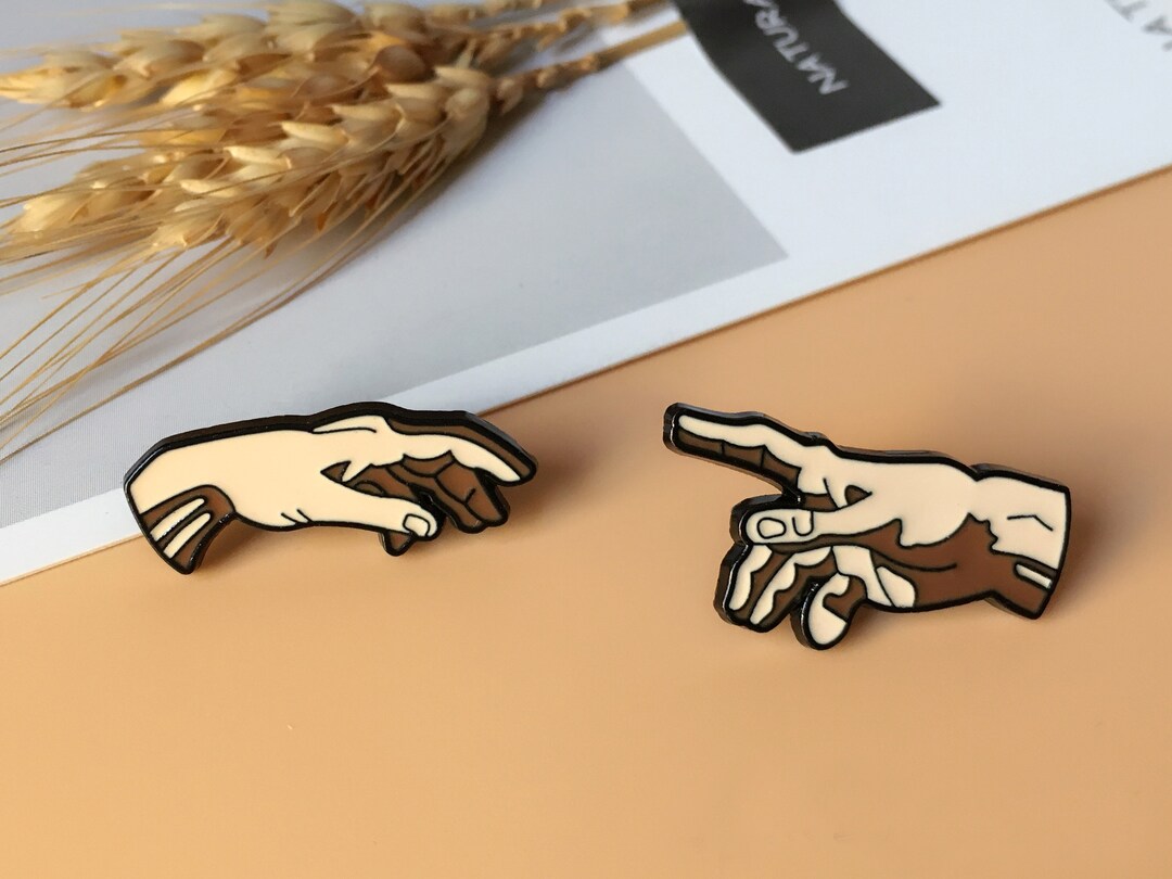 Michelangelo the Creation of Adam Touch of God Hand Enamel Pin - Etsy