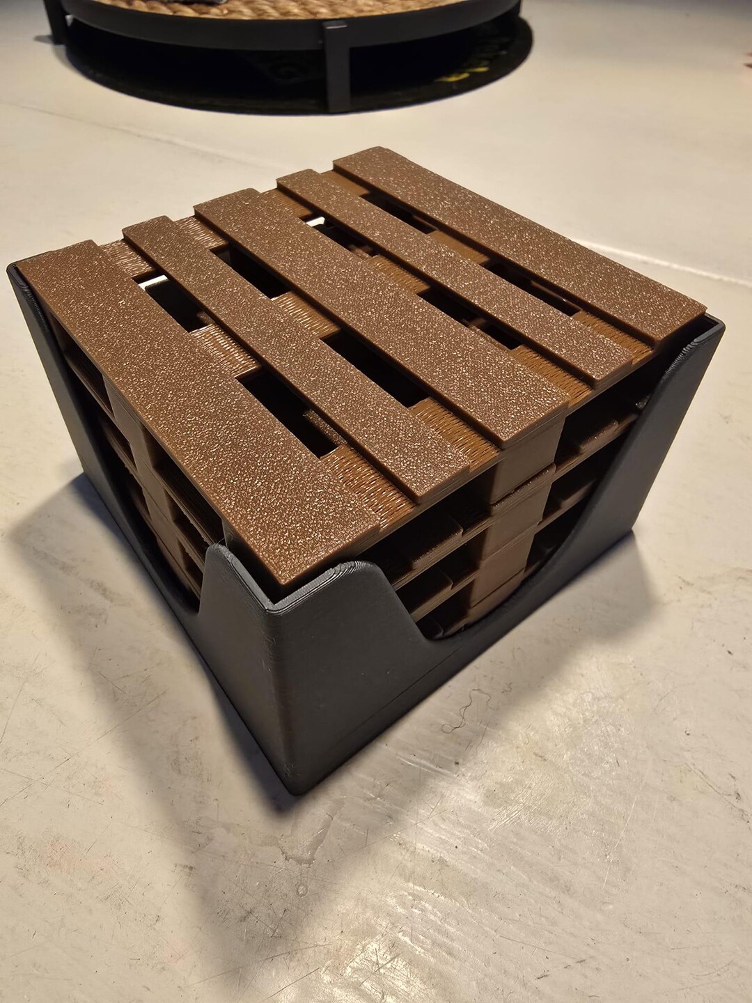 STL File 3D Printed Pallet Coasters With Holder Sustainable & Unique ...