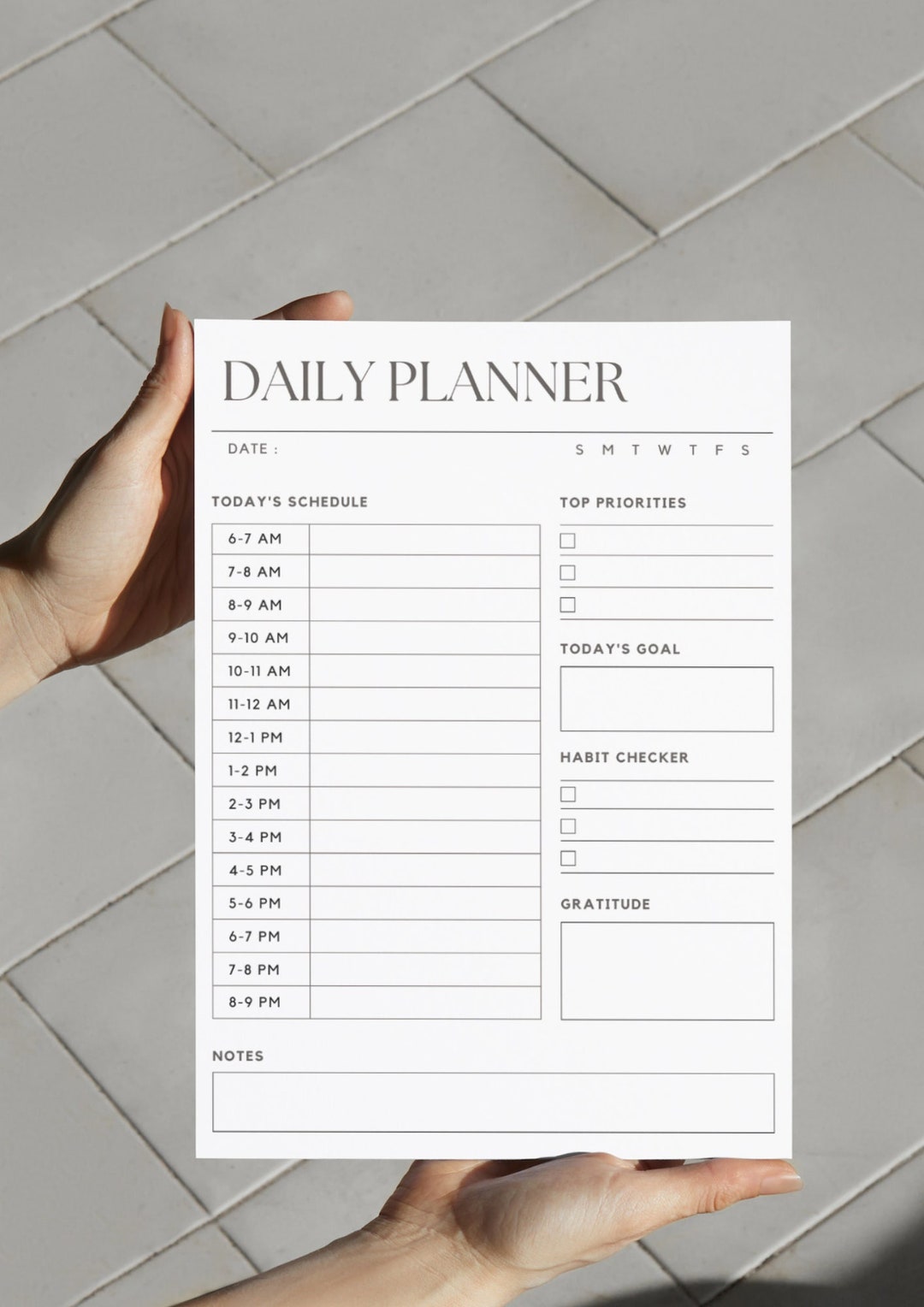 Printable Minimalist Daily Planner | Productivity and Organization ...