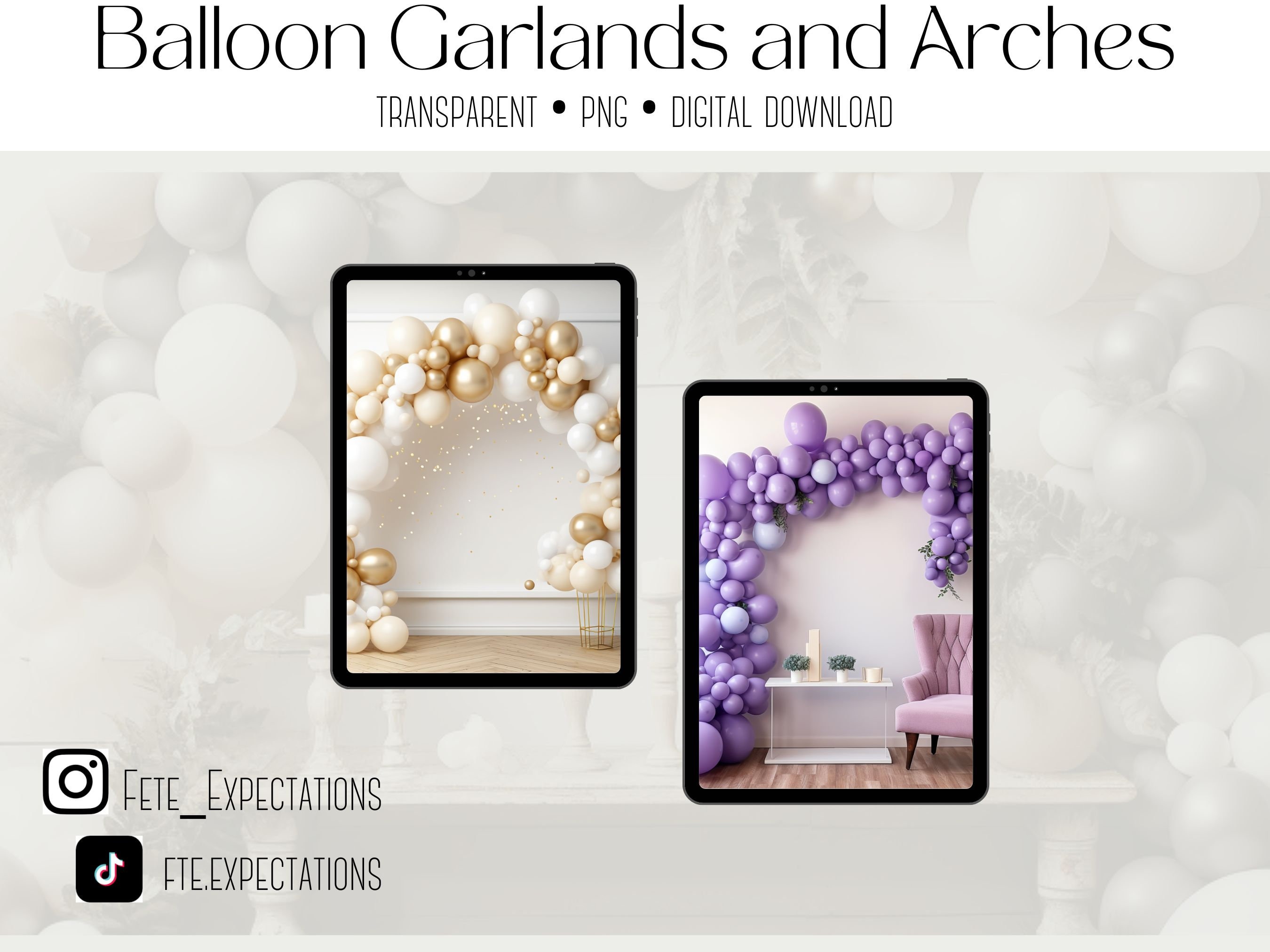 Digital Balloon Garlands and Arches Bundle - Etsy