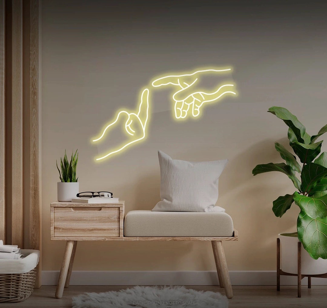 Adam and God Middle Finger LED Neon Custom Neon Sign Neon Sign Light ...