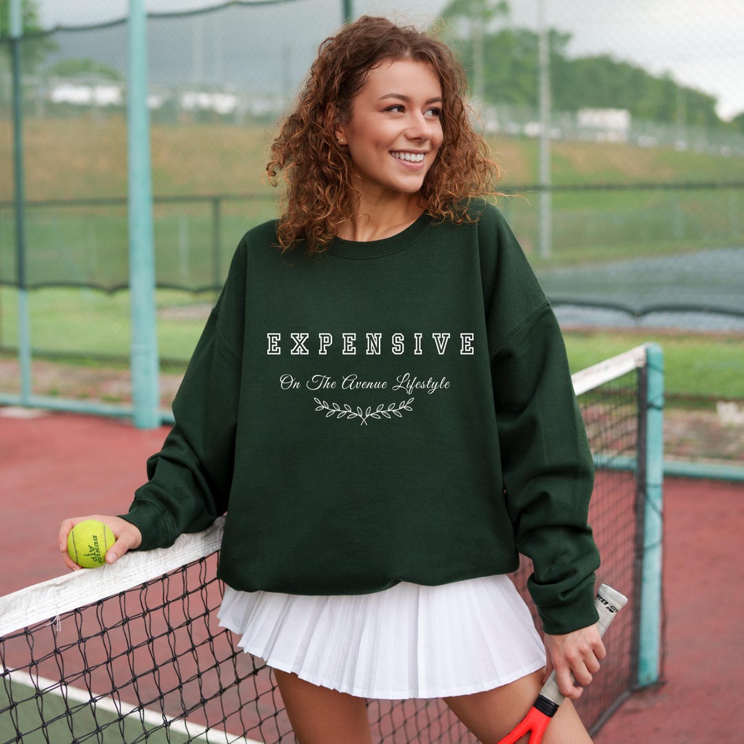 Expensive Sweater, Varsity Font Sweater, Old Money Aesthetic, Tennis ...