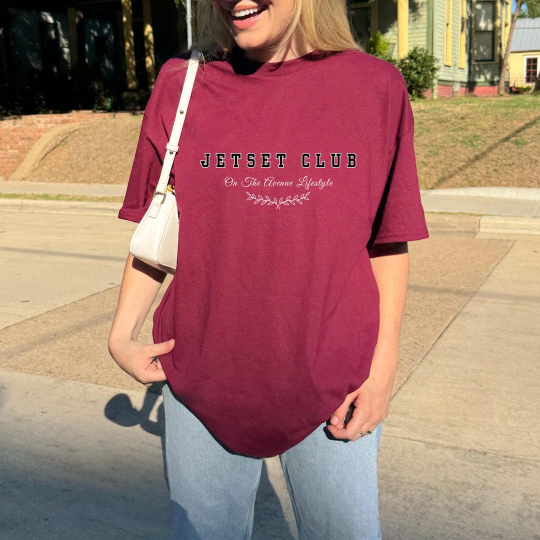 Jetset Club T-shirt, Varsity Font Preppy Shirt, Old Money Aesthetic ...