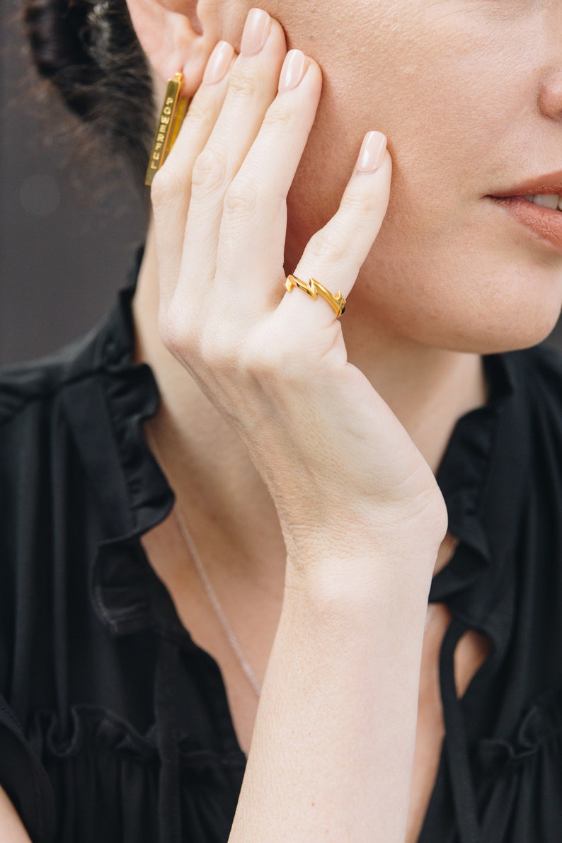 Lightning Bolt Ring, Gift for Trendsetters, Electro Energy Jewelry ...