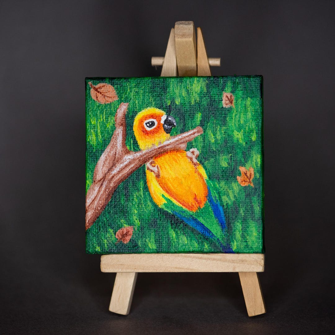 Original Troublesome Sun Conure Mini Painting - Etsy