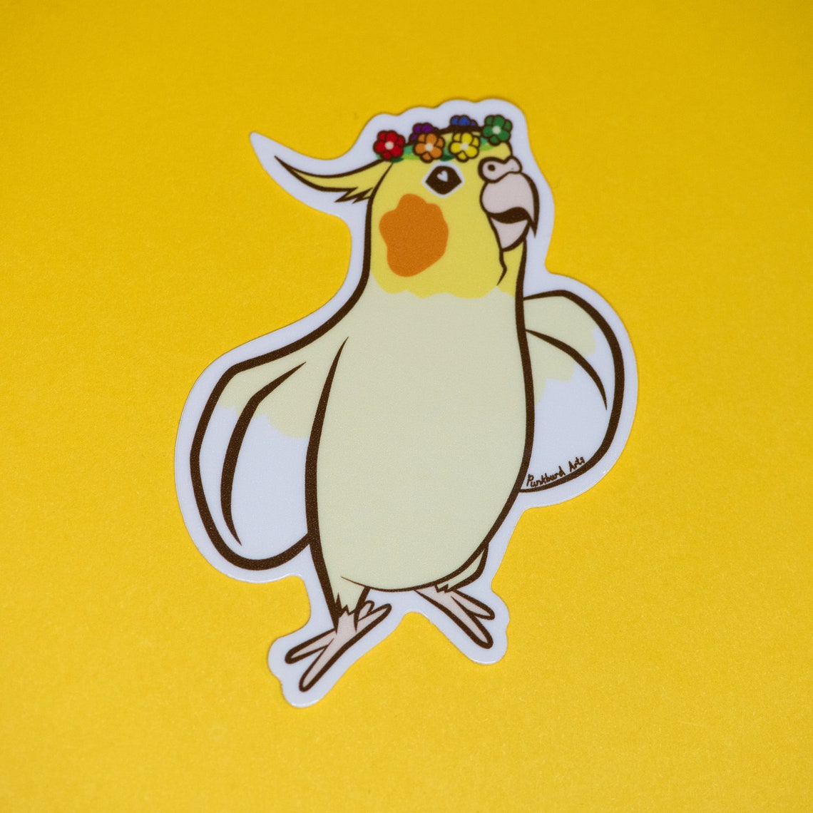 Flower Crown Cockatiel Stickers Pet Parrot Bird - Etsy