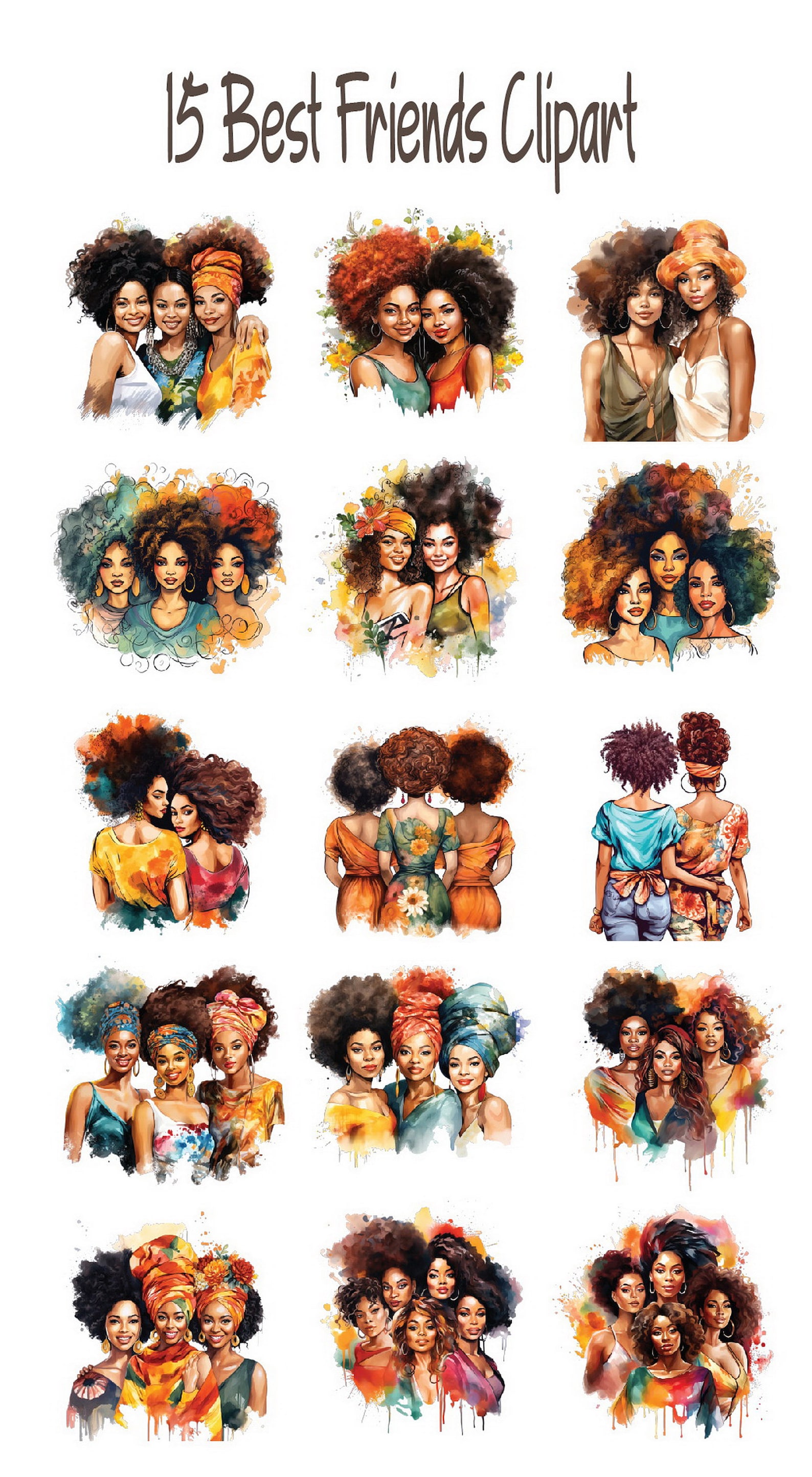 15 Clipart Black Women Best Friends, Black Women Clipart, Best Friends ...