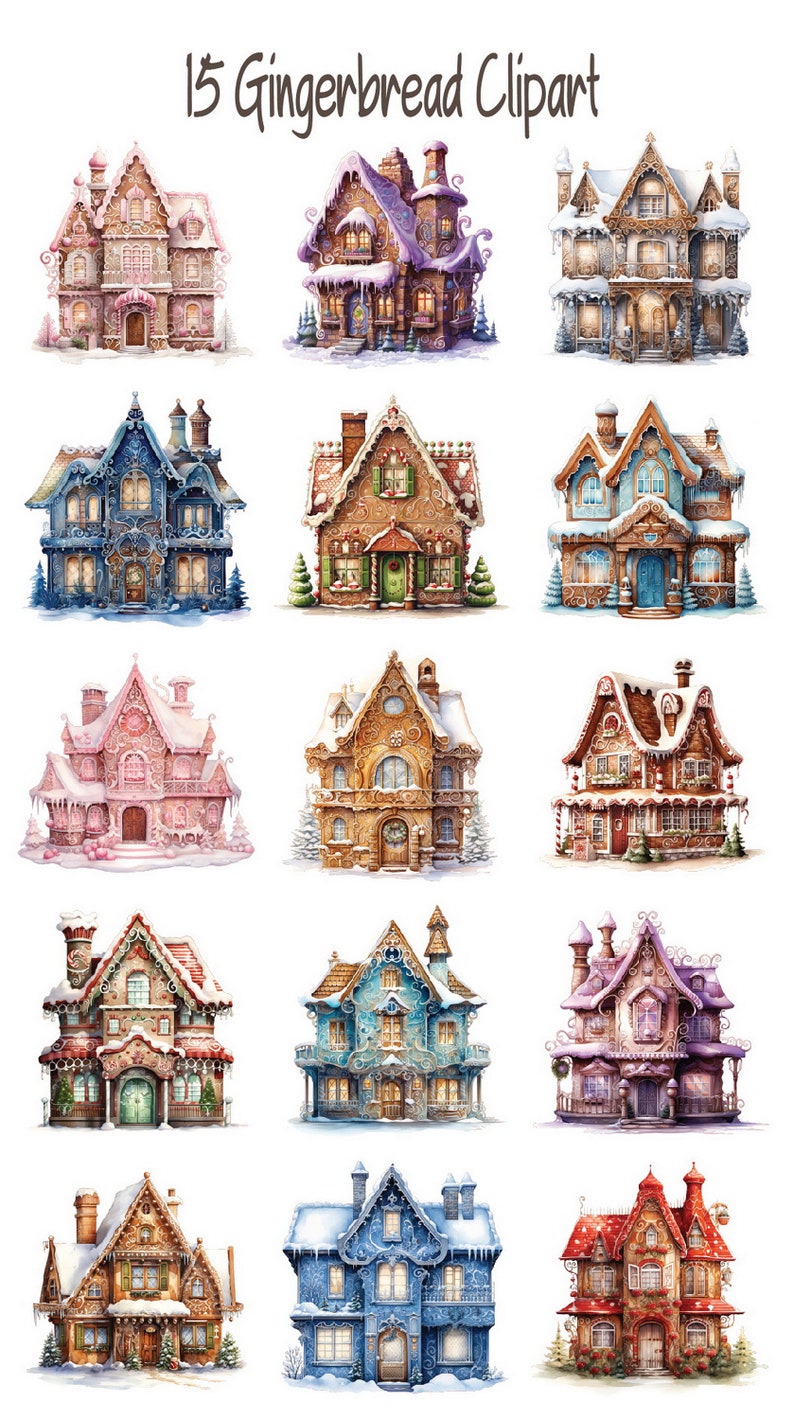 15 Gingerbread Houses Clipart, Christmas House Png, Winter House ...