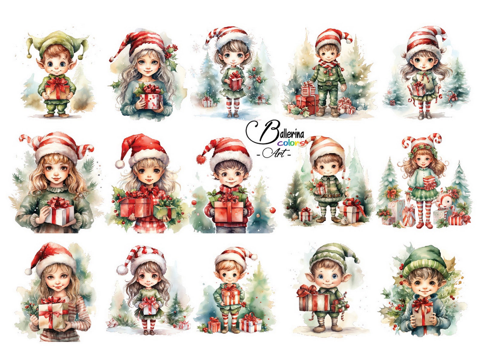 15 Winter Elves Png, Elf Clipart, Elf Png, Winter Clipart, Bundle Elves ...
