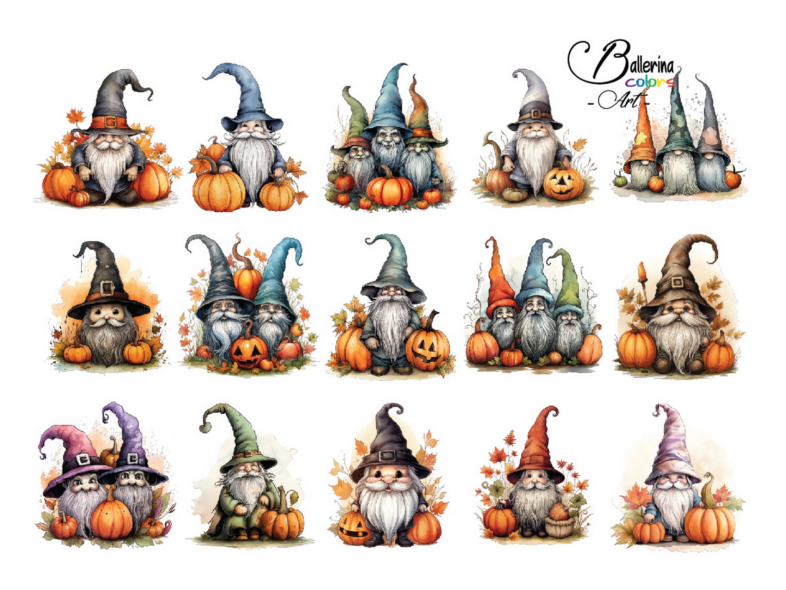 15 Halloween Gnomes Fall Gnomes Clipart Gnomes Clipart - Etsy