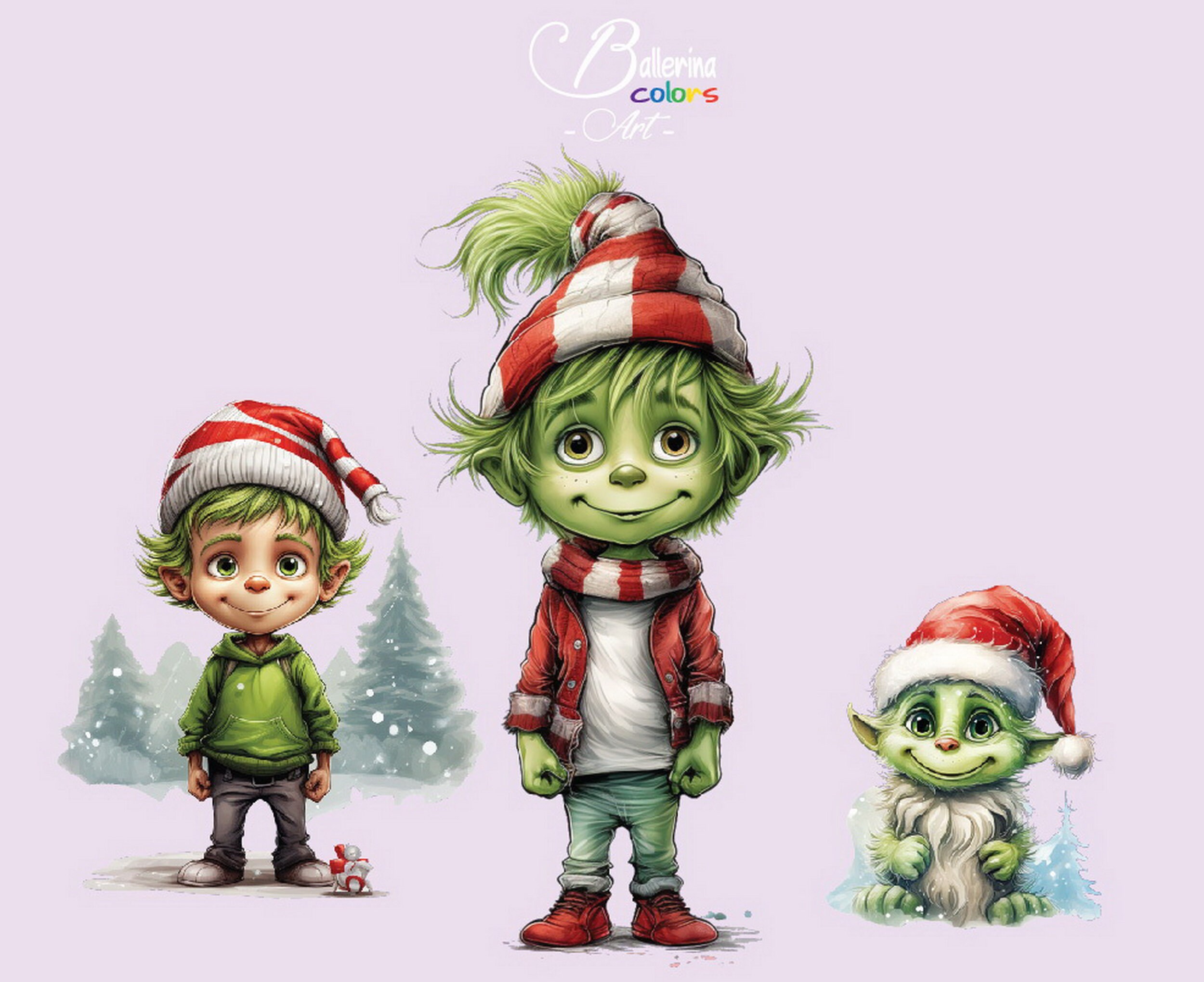 15 Cute Grinch Clipart, Grinch Png, Girl Christmas Clipart, Boy ...