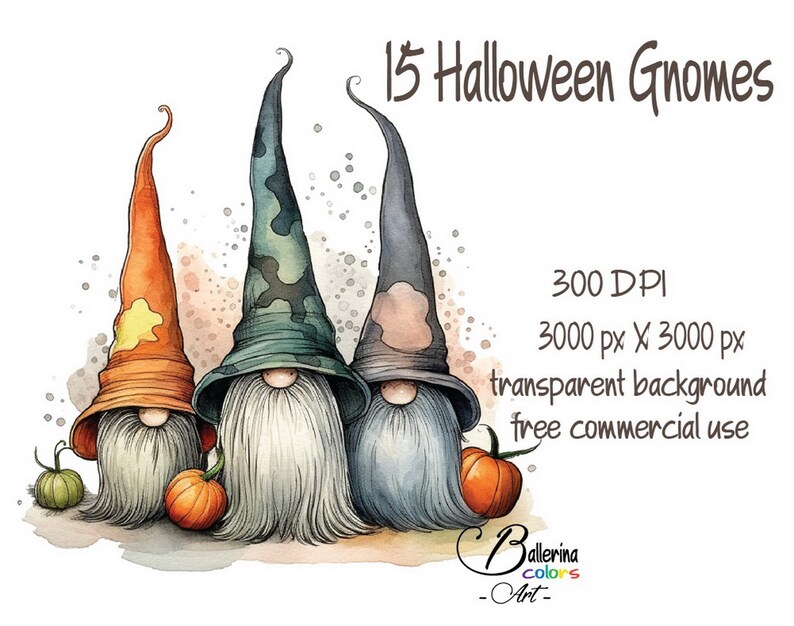 15 Halloween Gnomes, Fall Gnomes Clipart, Gnomes Clipart, Halloween ...