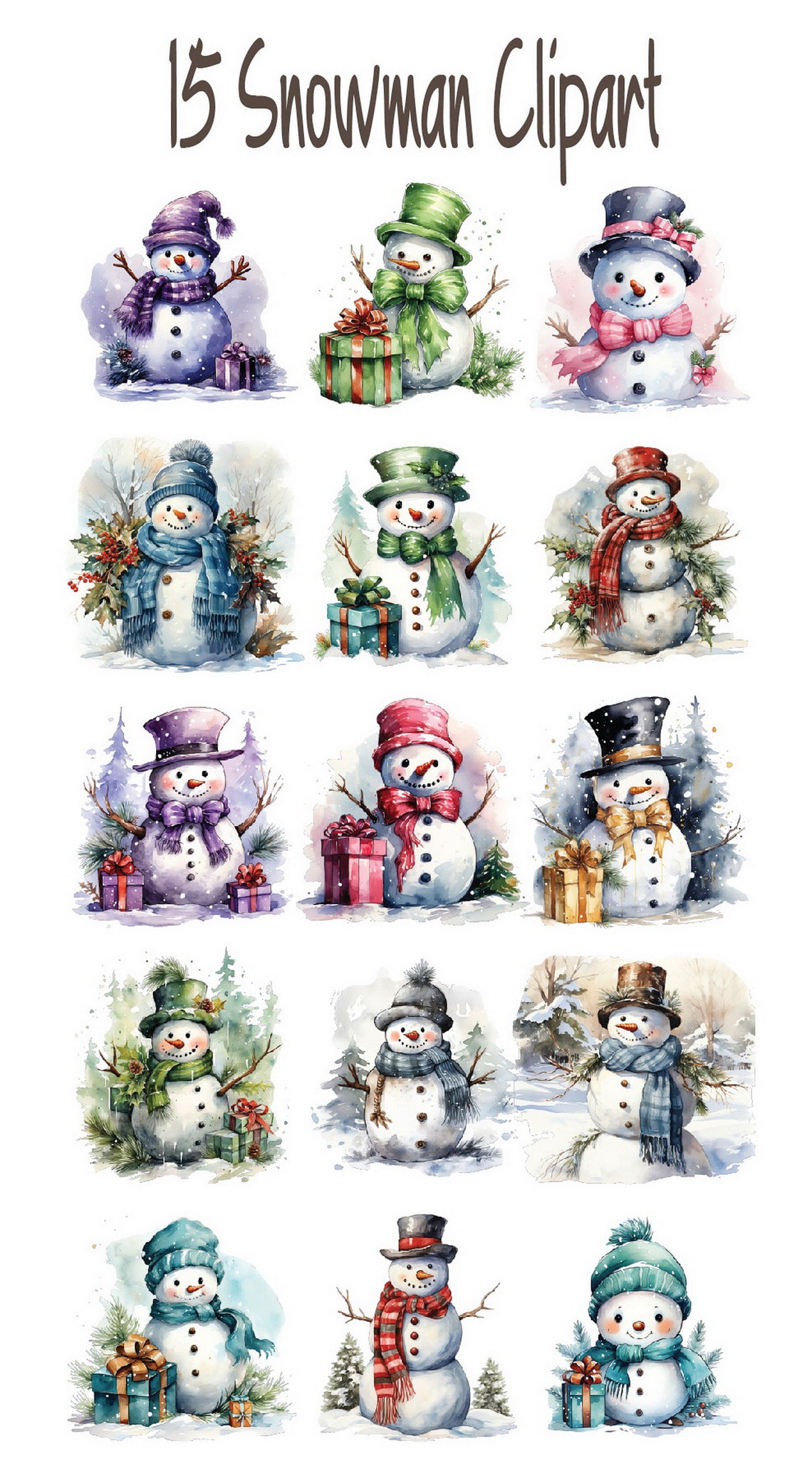 15 Snowman Clipart, Snowman Face Png, Bundle Snowman Png, Winter Png ...