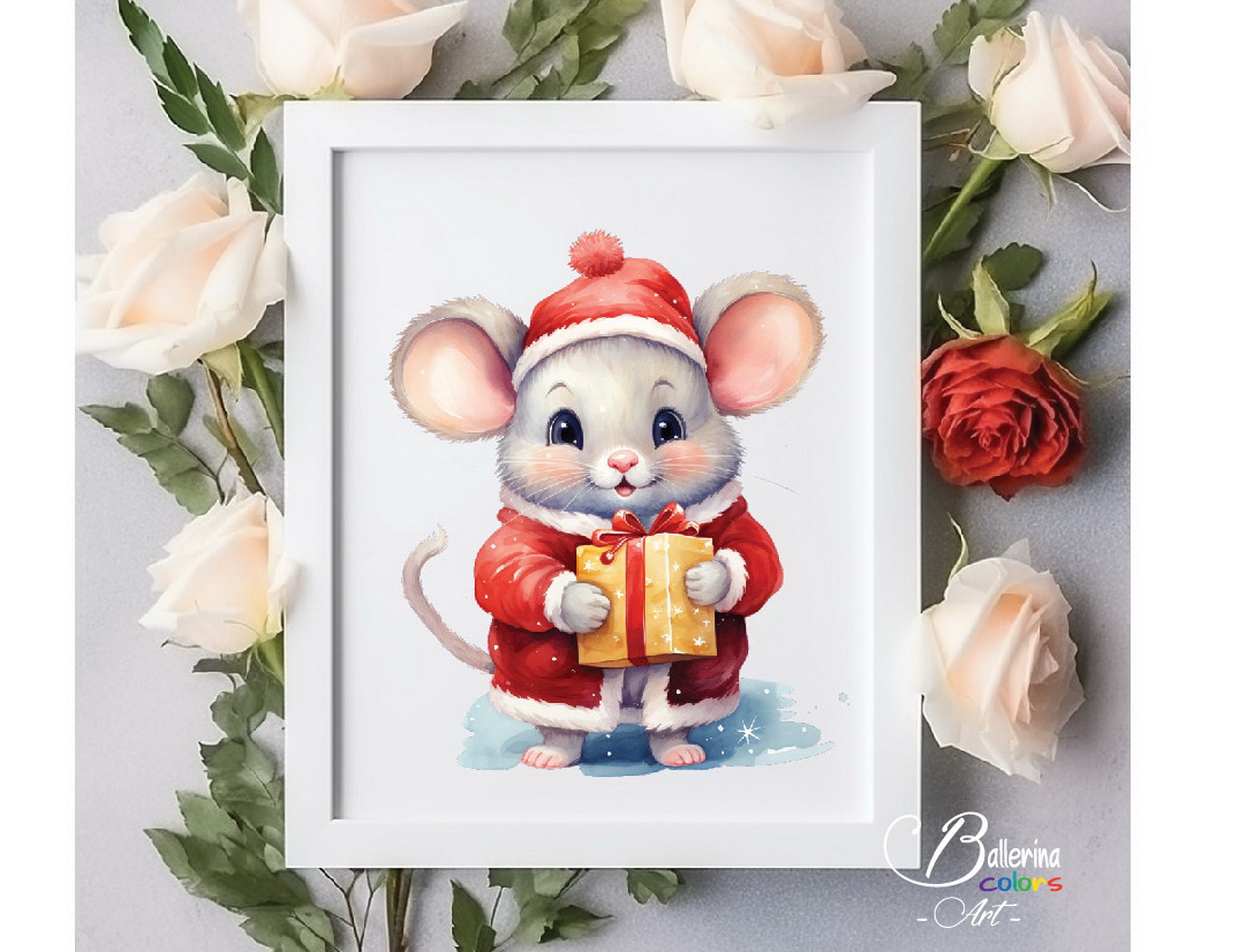 15 Christmas Mouse Clipart Merry Christmas Christmas Card - Etsy