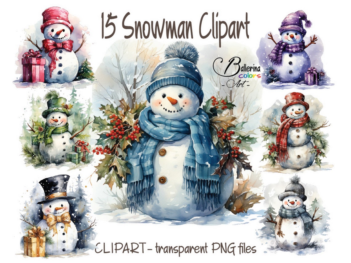 15 Snowman Clipart, Snowman Face Png, Bundle Snowman Png, Winter Png ...