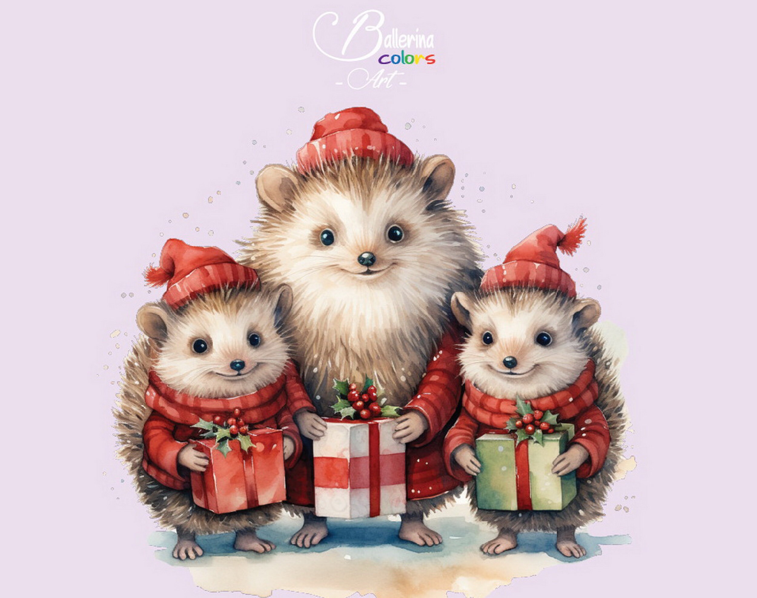 15 Christmas Hedgehog Clipart, Merry Christmas, Christmas Card ...