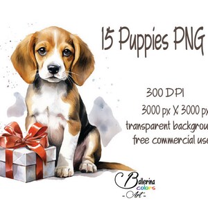 15 Puppy Clipart, Dog PNG, Gift Clipart, Puppies PNG, Cute Dog Clipart ...