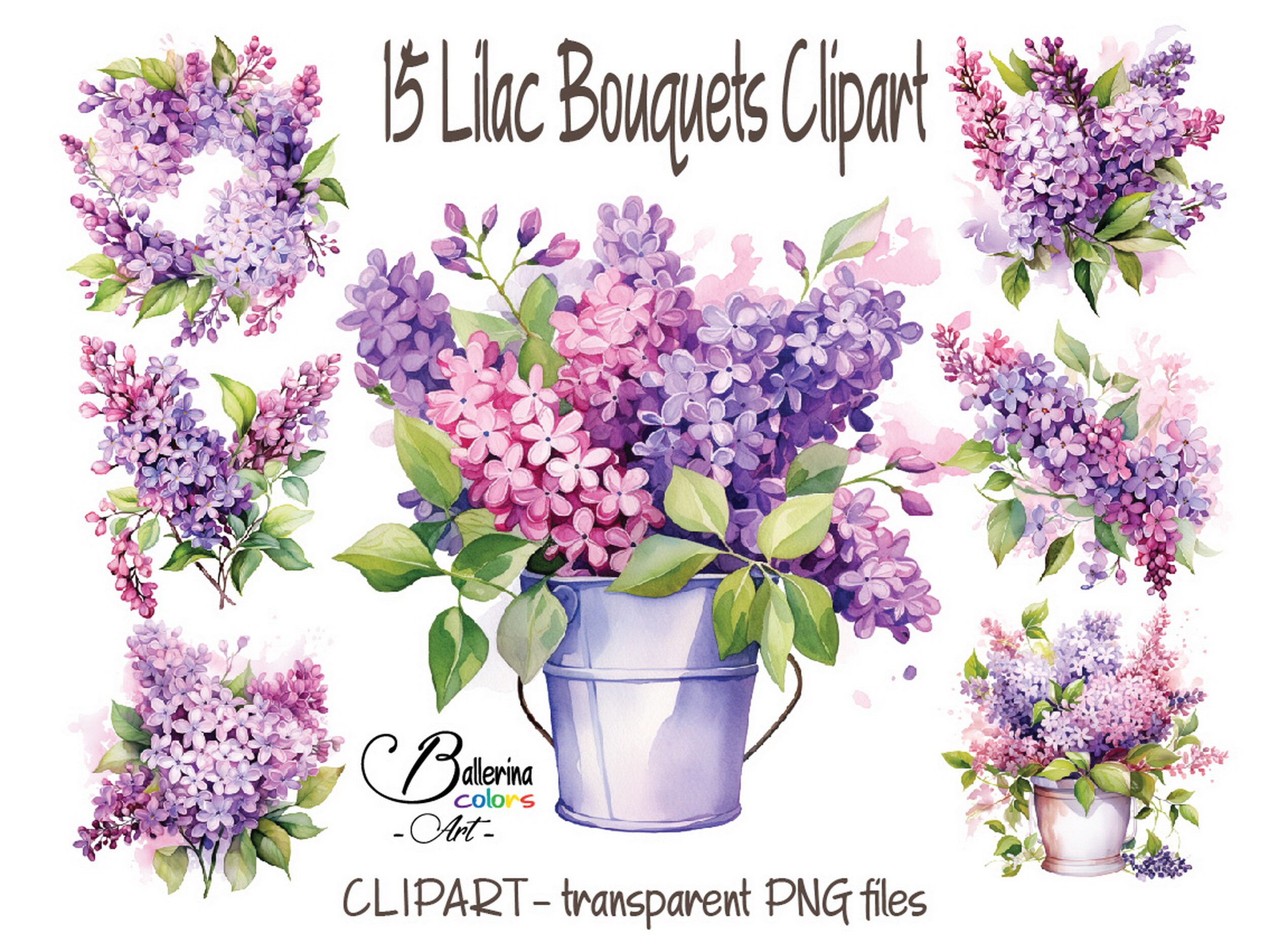 15 Lilac Flowers Clipart Wedding Bouquet Png Pink Lilac Png - Etsy