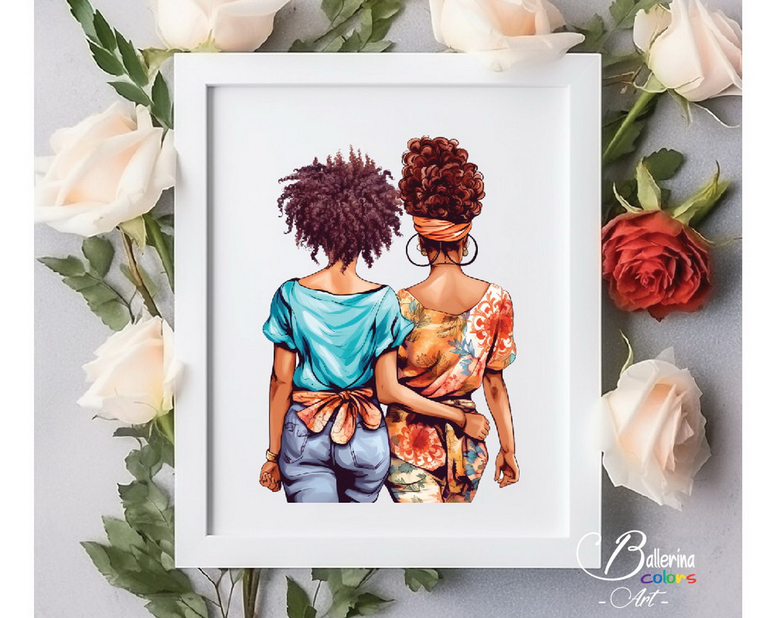 15 Clipart Black Women Best Friends, Black Women Clipart, Best Friends ...