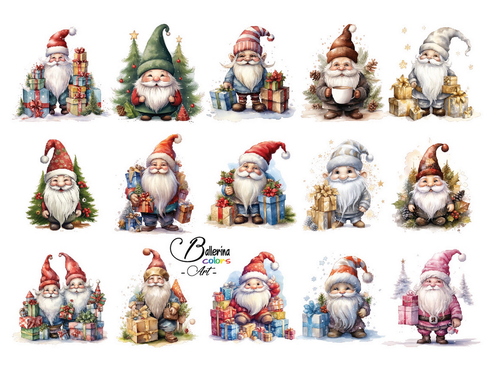 15 Gnome Clipart, Christmas Gnome PNG, Bundle Gnome Clipart, Nordic ...