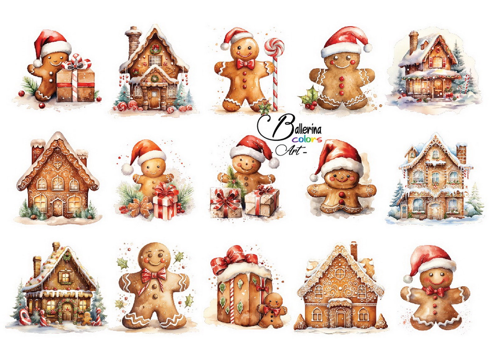 15 Gingerbread Clipart, Christmas Clipart, Gingerbread House Clipart ...