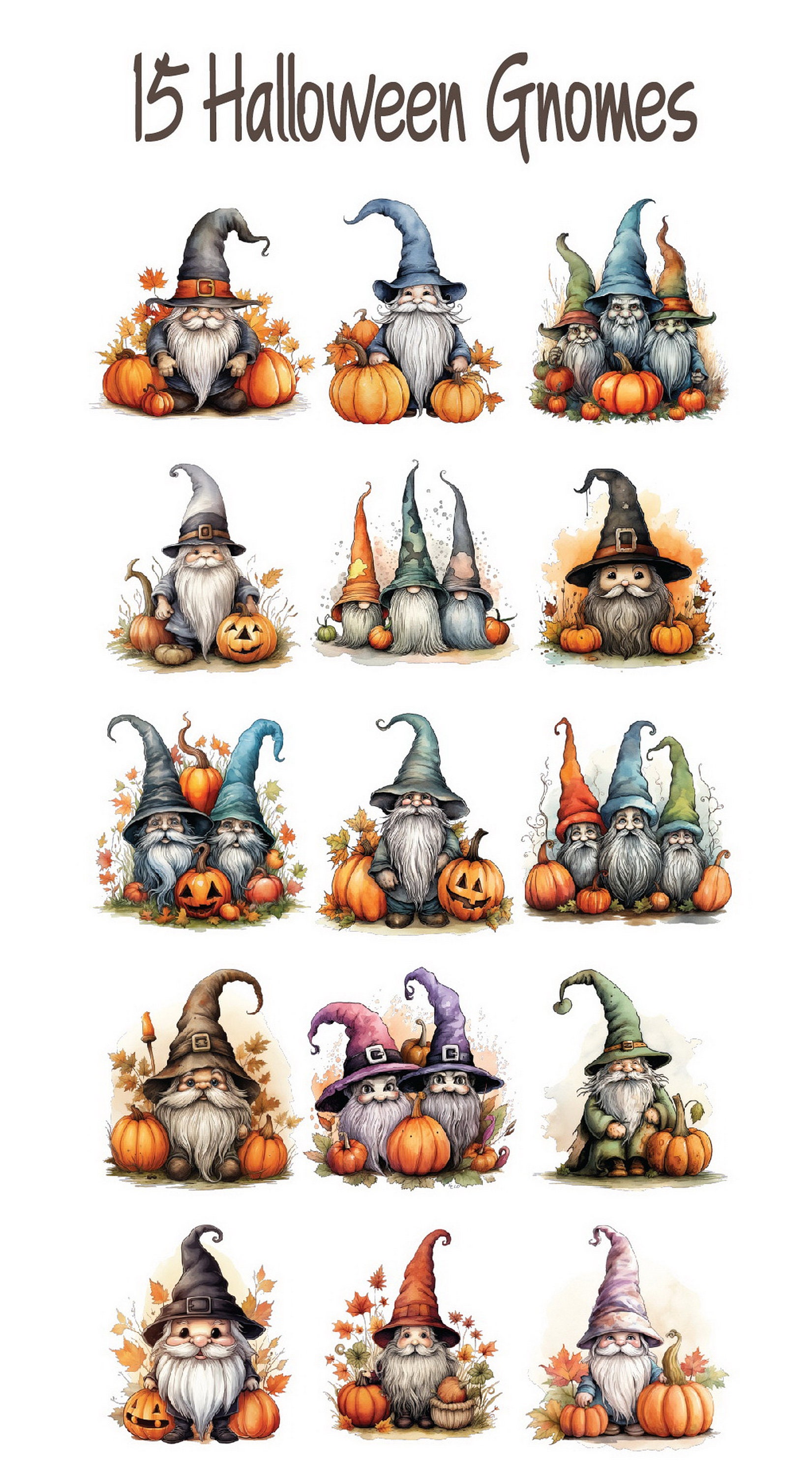 15 Halloween Gnomes Fall Gnomes Clipart Gnomes Clipart - Etsy