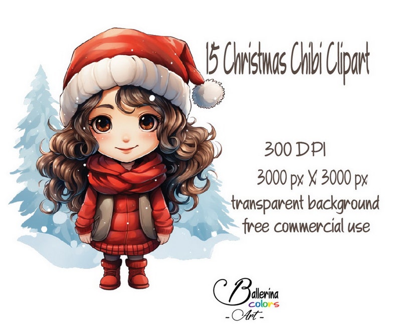 15 Christmas Chibi Clipart, Chibi Clipart, Best Friends Clipart, Chibi ...