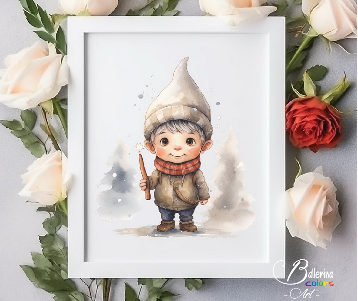 15 Winter Clipart, Bundle Christmas Gnome Png, Winter Gnome Clipart ...