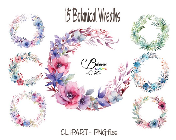 Wreath Clipart, Spring Clipart, Floral Clipart, Floral Wreath Png ...